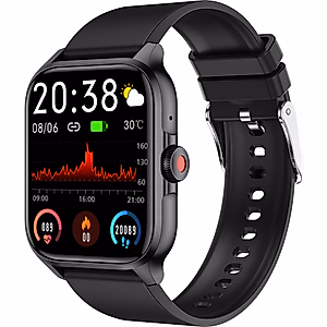 Yihou Fitness Tracker Heart Rate Blood Pressure Watch Blood Oxygen Monitor Pedometer Step Counter Activity Tracker Big Fitness Tracker for Women Men Smart Watch for Android Phones Compatible iPhone