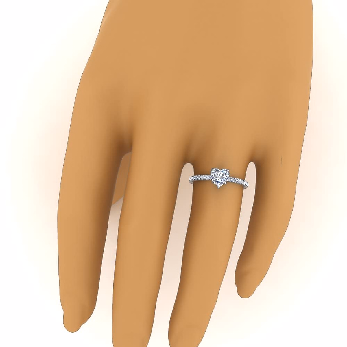 Fascinating Diamonds GIA Certified 1 3/4 Ctw Natural Diamond Hidden Halo Eternity Engagement Ring For Women 14K White Gold 1 Carat Heart Shaped Center SI2 Clarity And H Color Ring Size 6.5