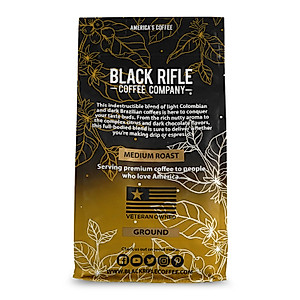 Black Rifle Coffee Company AK Espresso, Medium Roast Ground Coffee, 12 OZ Bag