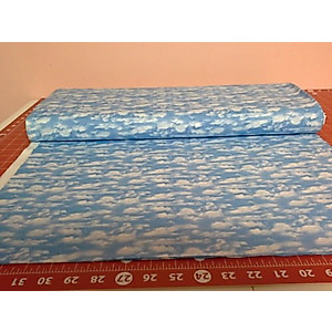 Blue Skies, Billowy Clouds, Landscape Medley, Elizabeth's Studio 505 Light Blue, by The Yard