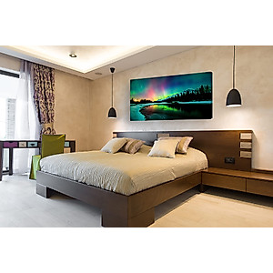 S01962 Wall Art Aurora scenery Painting on Canvas Stretched and Framed Canvas Paintings Ready to Hang for Home Decorations Wall Decor