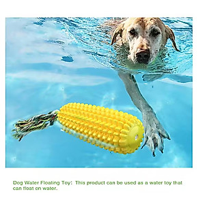 Generic Buddy Dog Chew Toy, Interactive Dog Toys for Agressive Chewers, Chew Toy Cleaning Grinding Teeth, Puppy Durable Squeaky Dog Corn Toy, Yellow
