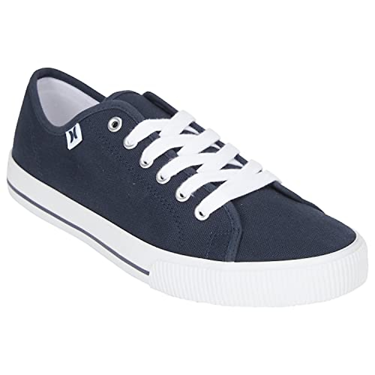 Hurley Mens Caleb Sneakers Casual Canvas Shoes with Top Lace, Navy, 11