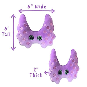 GIANTmicrobes Thyroid Plush, Thyroid Stuffed Animal, Thyroid Surgery Recovery Gifts, Lupus Gifts, Thyroid Cancer Awareness, Endocrinologist Gift, Endocrinology Gift, Thyroidectomy, Hypothyroid Gift