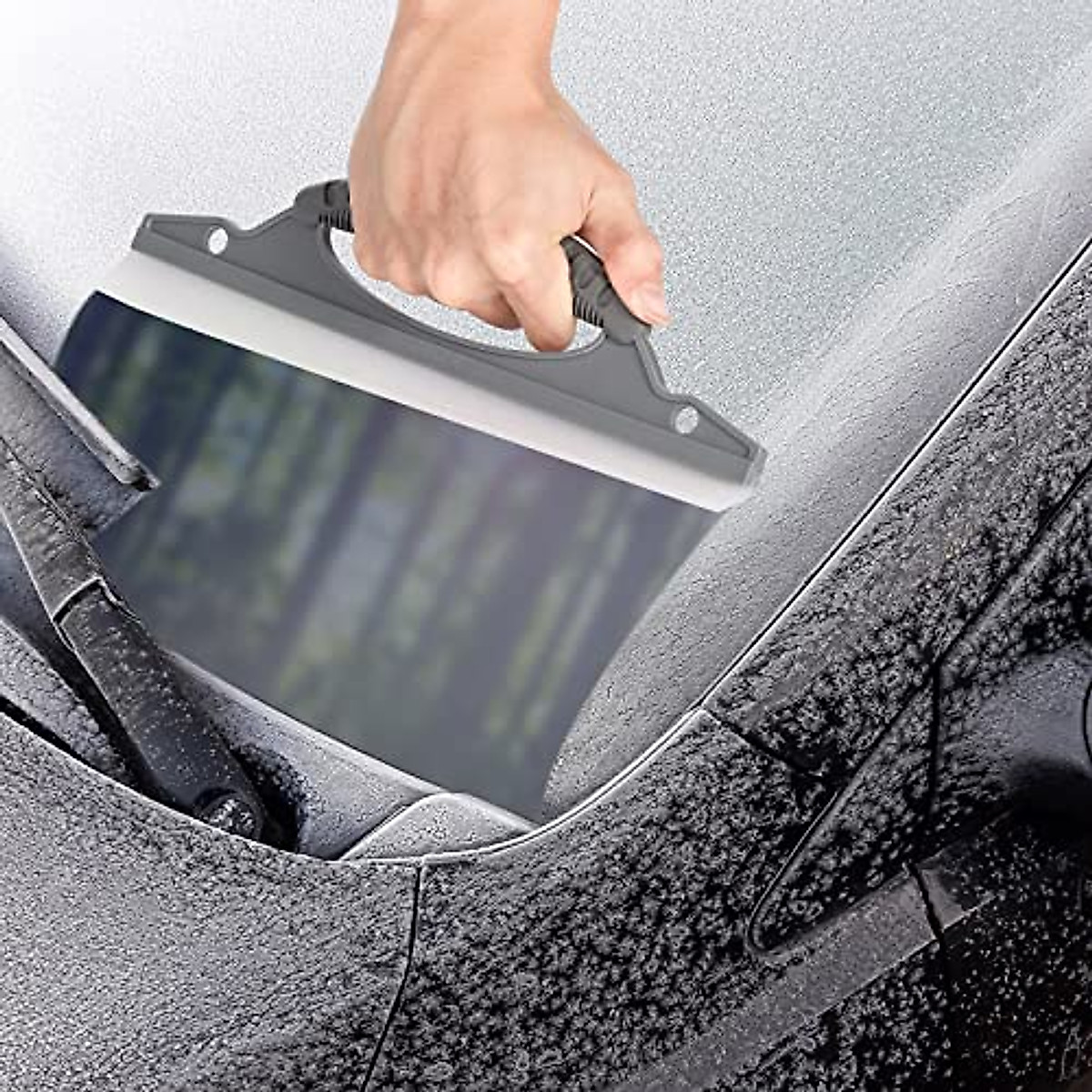 2pcs Car Glass Dryer Squeegee, Silicone Waterblade Wash Window Wiper, Windshield Cleaning Vehicle Scraper Scrubber Duster Windows Squeegee for Glass Mirror Car Window
