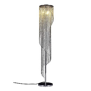 Surpars House Silver Crystal Floor Lamp S Shape Chrome Finish