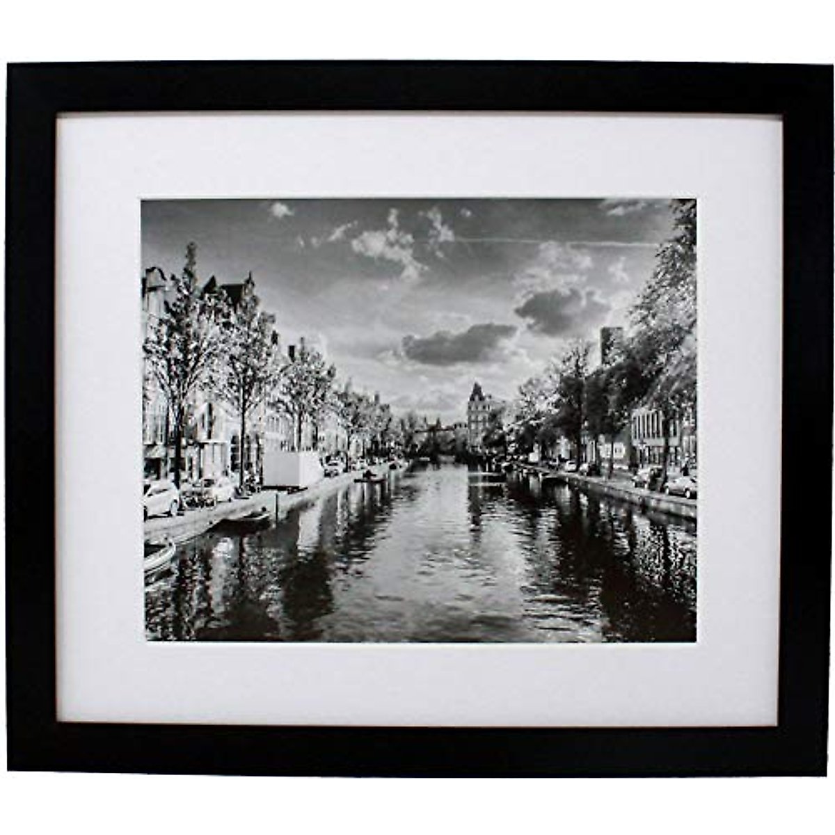 11x13 Black Gallery Picture Frame with 8x10 Mat - Wide Molding - Includes Both Attached Hanging Hardware and Desktop Easel - Wood Frames Display Pictures 8 x 10 or 11 x 13 Inch