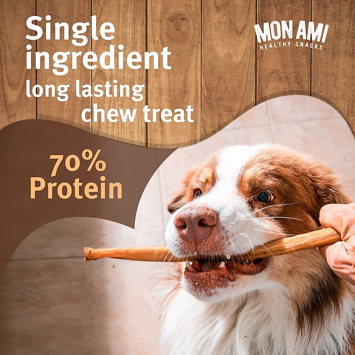 Mon Ami Small Bully Sticks for Large and Small Dogs (5-6 inches, Pack of 24) - Grass Fed Dog Treats - Bully Sticks Natural Dog Treat