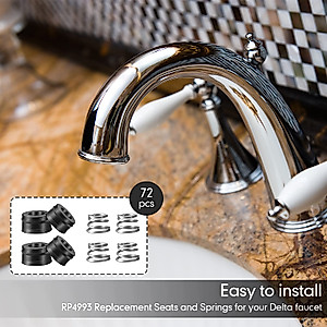 RP4993 Replacement Seats and Springs Faucet Repair Kit RP4993 Seats and Springs Compatible with Faucet Rod Replacement, Black (36 Pairs)