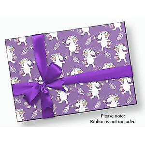 Stesha Party Unicorn Wrapping Paper Girl Birthday Present Gift Wrap, 30 x 20 Inch (3 Sheets)