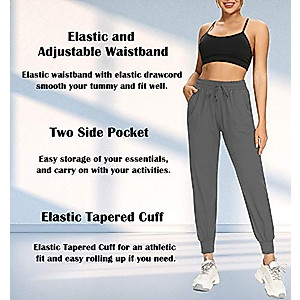 FULLSOFT 3 Pack Sweatpants for Women-Womens Joggers with Pockets Athletic Leggings for Workout Yoga Running(Black,Dark Grey,Pink,Large)