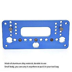 MISNODE Woodworking Jig Hole Opener Puncher Aluminum Alloy Hole Positioner Drill Guide Dowel Jig Kit Hole Punch Locator Kit Drill Jig Joinery Kit for Woodworking(Blue)