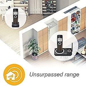 AT&T CL82219 DECT 6.0 2-Handset Cordless Phone for Home with Answering Machine, Call Blocking, Caller ID Announcer, Intercom and Long Range, Black