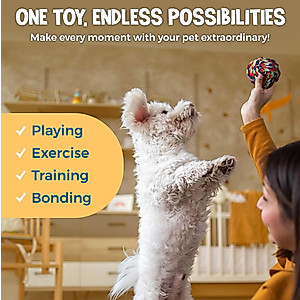 SunGrow, 5-Pack Ferret Rope Chew Teething Toys, Puppy Chew Toys & Accessories for Cage, Machine-Washable Durable Cotton Knotted Rope Dog Tug Toys for Small to Medium Breeds, 3” - 19”