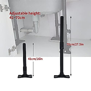 Undermount Sink Mounting Brackets - Stainless Steel Adjustable Support Sink Legs, Dropped Loose Sink Basin Repair Kit and Support System 16-27.5inches