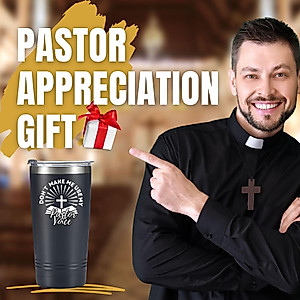 Onebttl Pastor Appreciation Tumbler - 20oz Stainless Steel for Ordination, Thank You, Men - Thanksgiving, Christmas, Birthday Gift - Don't Make Me Use My Pastor Voice