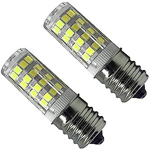 HBGD E17 LED T7 T8 Medium Base LED Appliance Bulb, Dimmable, 4W (Equivalent to 40W Halogen Bulb), Daylight White 6000K 110V-130V, Ceramic E17 LED Bulb for Microwave and Oven Appliances Pack of 2