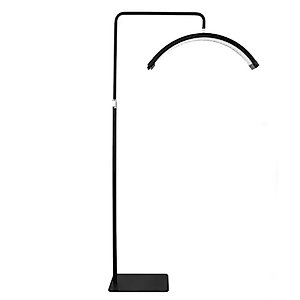 Amira Beauty LED Floor Lash Light Lamp Half Moon - Black Adjustable Rotating Sleek Modern Lighting for Estheticians Skincare Lashes Eyebrows Eyelash Extenstions Filming Content Nail Tattoo Artist
