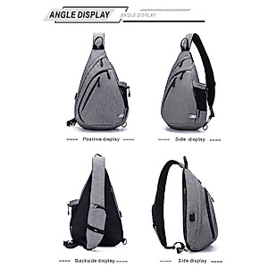 TurnWay 2023 Water-Proof Sling Backpack/Crossbody Bag/Shoulder Bag for Travel, Hiking, Cycling, Camping for Women & Men (GRAY)