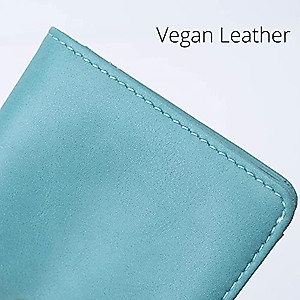 Alldaily Women's RFID Blocking Small Compact Bifold Pocket Wallet Ladies Mini Purse with ID Window (Purist Blue)