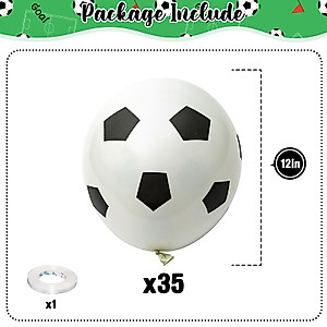 35 Pcs Soccer Ball Balloons, Black White Soccer Birthday Latex Balloons for Boys, Soccer Party Decorations Supplies for Kids Children Football Lover Sport Theme Birthday Baby Shower Party Decor