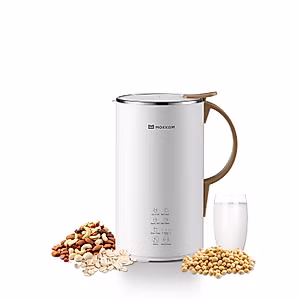 OK MOKKOM Automatic Nut Milk Maker 20 oz Soy Milk Maker, Homemade Almond, Oat, Coconut, Soy, or Plant-Based Milk Dairy Free Beverages, Almond Milk Maker with Delay Start/Boild Water/Self Clean - White