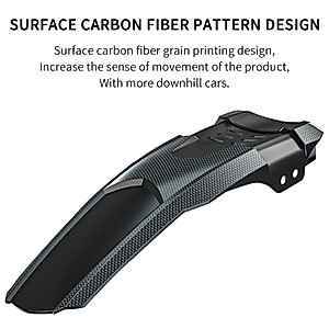 kingsea 2PCS Mountain Bike Mud Guard, Adjustable Carbon Fiber MTB Fenders -Universal Front or Rear MTB Fender Compatible with 20"/24"/26"/27.5"/29" Mountain Bike Mudguards - Hard Shell