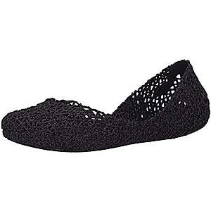 Melissa Women's Campana Papel Vii Ballet Flat, Black Glitter, 5 M US