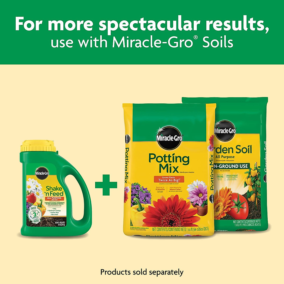 Miracle-Gro Shake 'N Feed All Purpose Plant Food, 4.5 lbs, Covers up to 180 sq. ft.