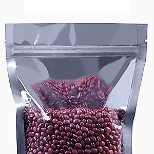 Kingrol 150 Pack 5 x 7.8 Inch Aluminium Foil Stand Up Food Pouches Bags with Resealable Lock Seal Zipper, Heat Sealable Packaging Bags for Jewelry, Screw, Food Storage