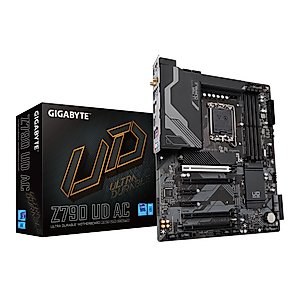GIGABYTE Z790 UD AC (LGA 1700/ Intel Z790/ ATX/ DDR5/ Triple M.2/ PCIe 5.0/ USB 3.2 Gen2X2 Type-C/Intel Wi-Fi/ 2.5GbE LAN/PCIe EZ-Latch/Multi-Key/Motherboard)
