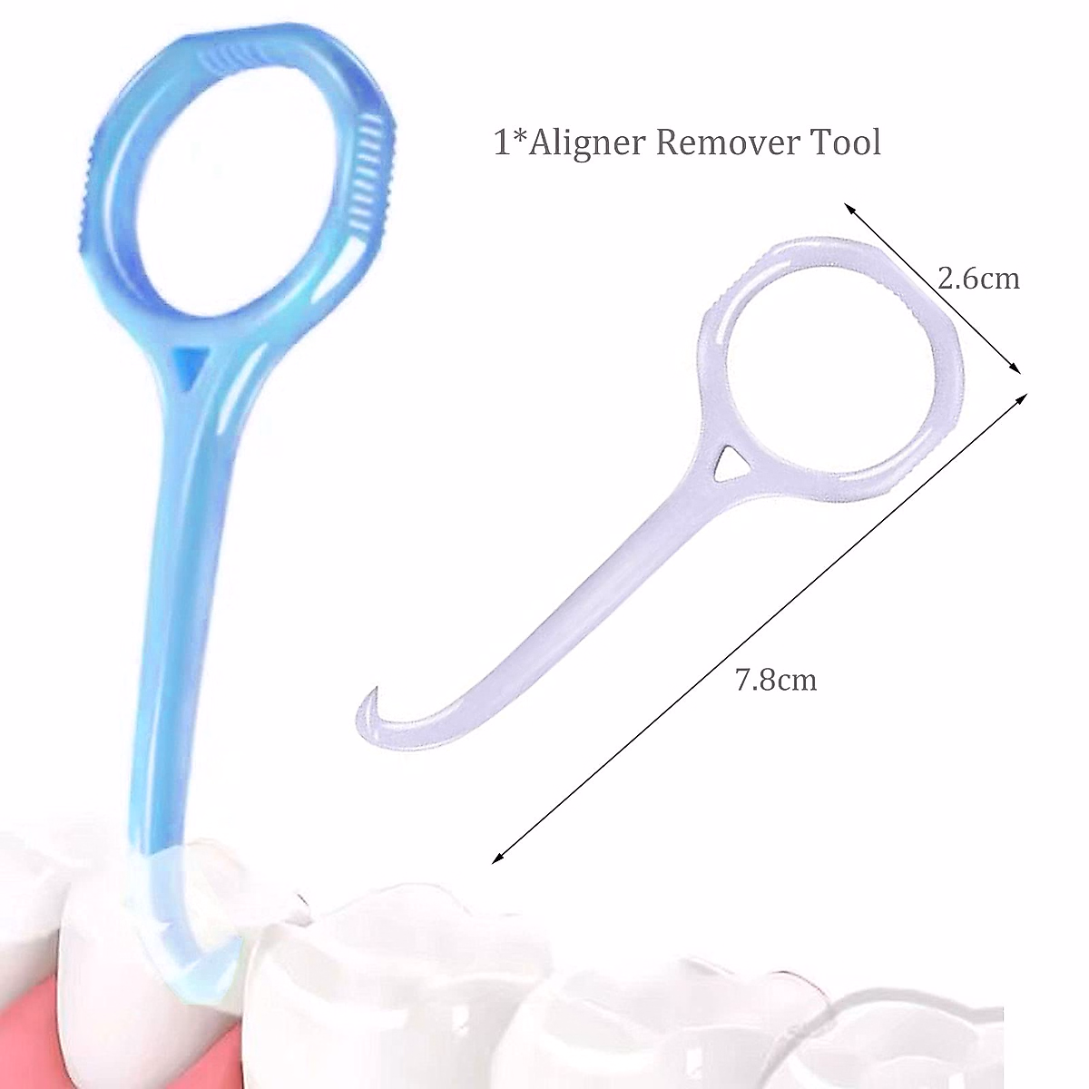 HRASY Oral Care Disassembly Kit/7pcs Including 1 Retainer Case with Mirror and Vent Holes | 1 Aligner Remover Tool | 4 Elastic Rubber Bands Placers | 1 Cleaning Brush (White)