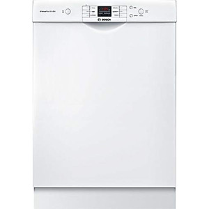 Bosch SHEM3AY52N 100 Series 24 Inch Built In Full Console Dishwasher with 6 Wash Cycles, in White