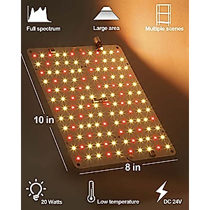 DOMMIA Grow Light, 2Pcs Ultra-Thin Plant Light for Indoor Plants, 20W Full Spectrum LED Plant Grow Light with ON/Off Switch, DIY Hanging Plant Growing Lamps for Seed Starting, Succulents, Veg, Herbs