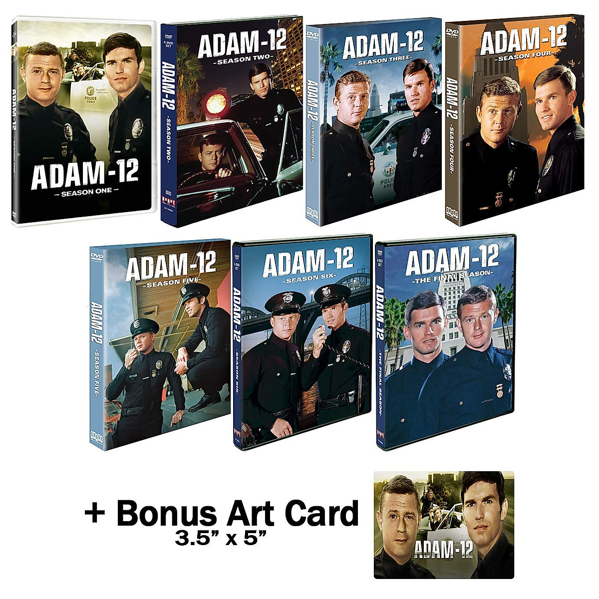 Adam-12: Complete Series Seasons 1-7 DVD Collection with Bonus Art Card