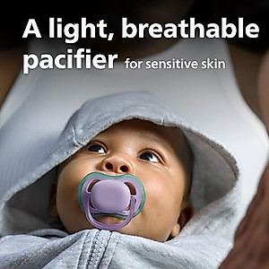 Philips Avent Ultra Air Pacifier - 4 x Light, Breathable Baby Pacifiers for Babies Aged 6-18 Months, BPA Free with Sterilizer Carry Case, SCF085/54