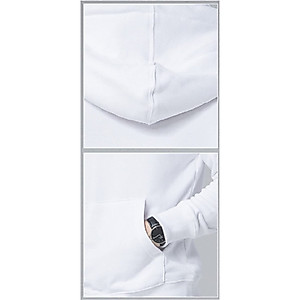 Maiyifu-GJ Men's Solid Athletic Hooded Sweatshirt Casual Long Sleeve Pullover Hoodie Comfy Sports Hoodies with Kanga Pocket (White,4X-Large)