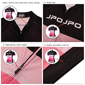 Women Cycling Jersey Set Short Sleeve+5D Padded Bicycle Shorts Quick-Dry Reflective 3-Pockets