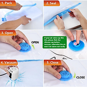 Electric Pump for Vacuum Storage Bags, 55W 5000PA Portable Travel Vacuum Pump for Storage Bags, Space Saver Vacuum Storage Bag Pump for Compression Clothing, Blanket, Luggage