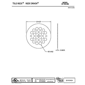 Tile Redi USA DP-RD-MB Redi Shower Drain Plate, Matte Black