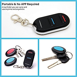 VODESON Key Finder Locator,Wireless Key Tracker,Remote Finder Tracking Device,Easy to Use,Perfect for Seniors,Tracker Tags for Car Keys,Phones,Wallet,TV Remote Control, Batteries Included