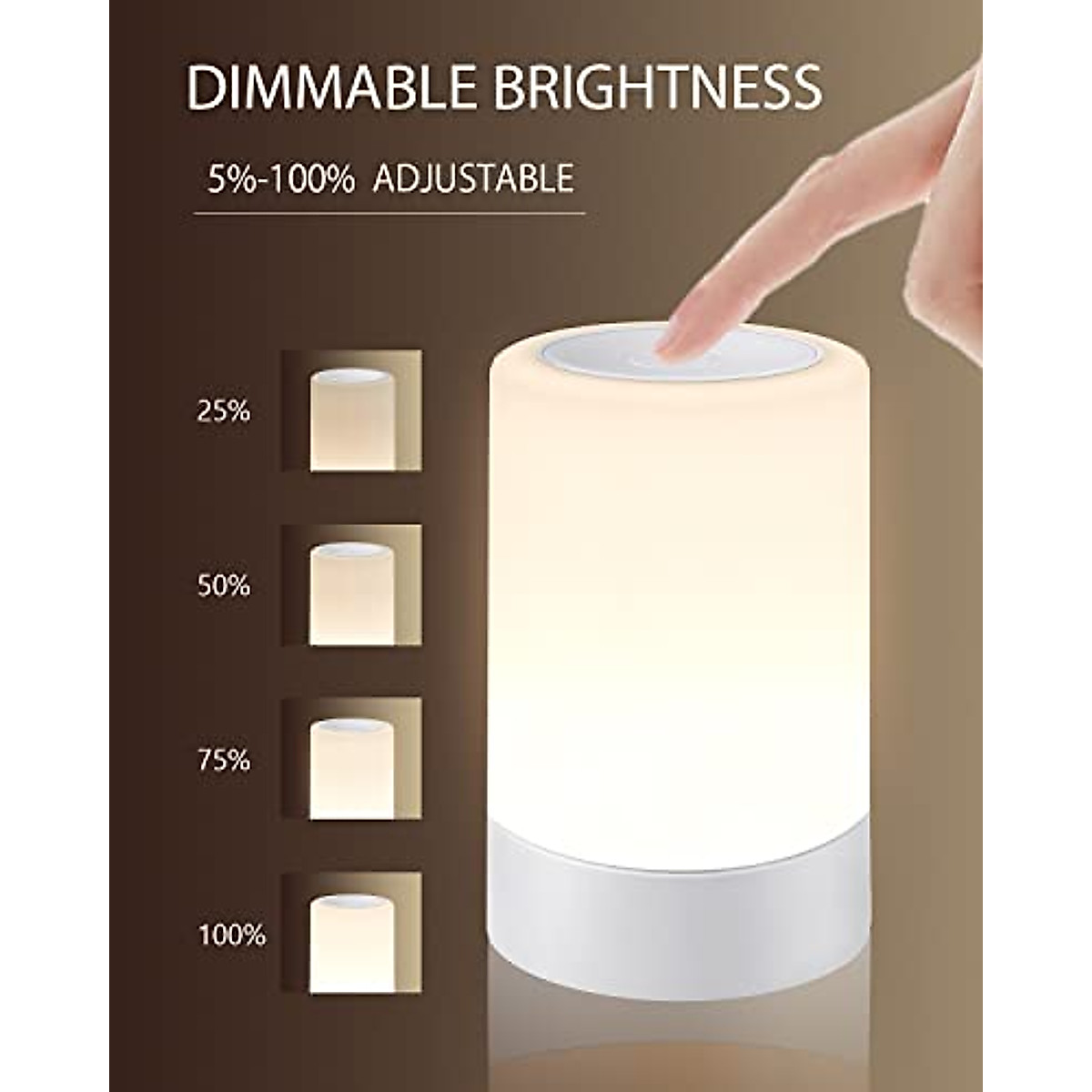 G Keni Nursery Night Light for Babies, LED Bedside Touch Sensor Lamp for Kids Breastfeeding and Sleep Aid, USB Rechargeable Nursing Lamp Dimmable Warm Night Light, Soft Eye Caring