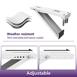 Mxclimate AC Window Air Conditioner Support Bracket,Support Up to 85 lbs Light Duty, Easy to Install Universal A/C Unit Mount for 5000-12,000 BTU