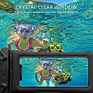 Joyexer Universal Cellphone Waterproof Pouch Dry Bag Underwater Phonne Case for iPhone 13 12 Pro Max 11 Pro Max 13 Mini Xs Max XR X 8 7 6, Galaxy S20 Ultra S10 Note10 up to 7",Black