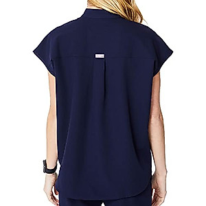 FIGS Rafaela Oversized Scrub Top for Women — Navy Blue, M