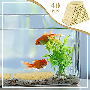 40 Pcs 6.1 Inch Large Aquarium Filter Media Aquarium Bio Media Blocks Fish Tank Ceramic Block for Sump Canister Filter, Trickle Filter, Aquaculture and Koi Ponds