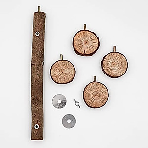 Chinchilla Hanging Wooden Rotating Platform, Bird Perch Platform Stand Toy, Natural Wood Perch Stand Platform, Small Animals Cage Accessories for Parrots Rats Parakeets Cockatiels Sugar Glider