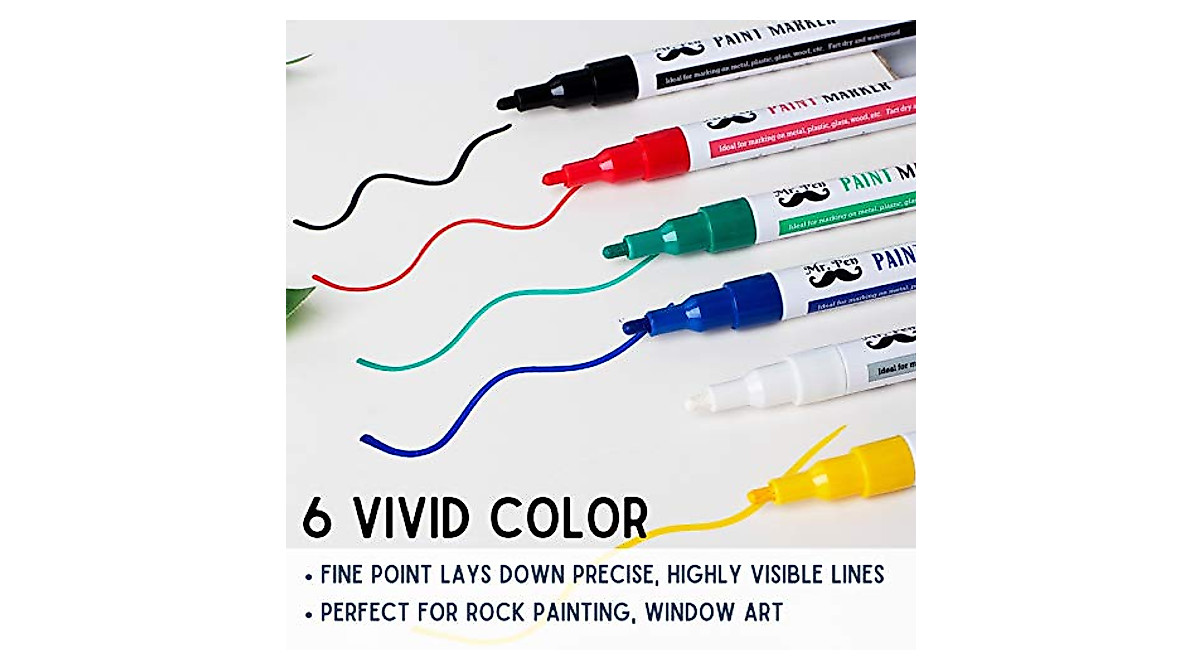 Mr. Pen Paint Markers - 6 Pack of Fine Point Markers