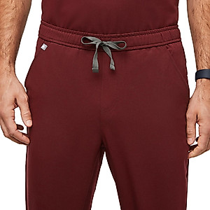 FIGS Tansen Jogger Scrub Pants for Men - Burgundy, Short XL