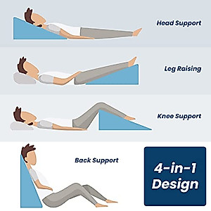 ColdHunter 7.5" Wedge Pillow for Sleeping: Bed Wedge After Surgery, Cooling Memory Foam Pillow for Back Support and Leg Elevation, Triangle Pillow for Sleeping Acid Reflux & Heartburn & GERD & Snoring
